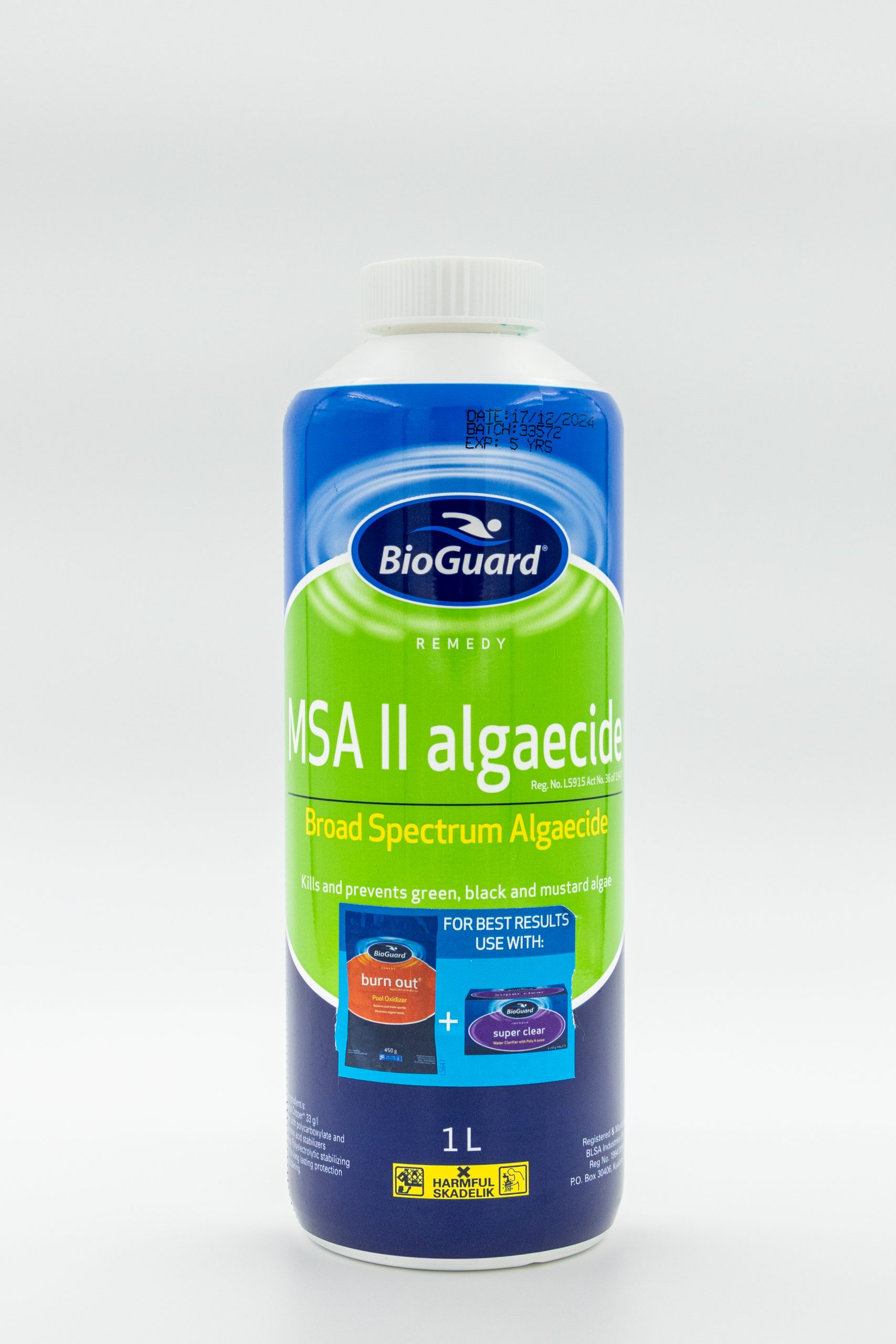 MSA II Algaecide 1L - Poolside Services