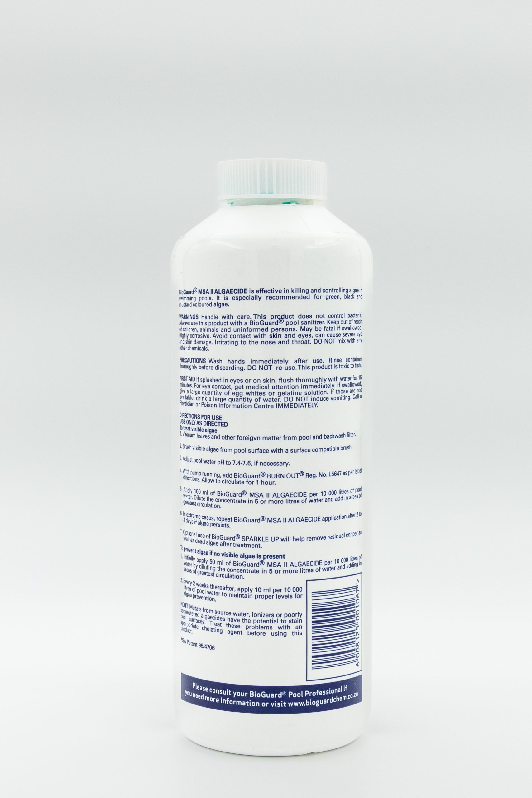 MSA II Algaecide 1L - Poolside Services
